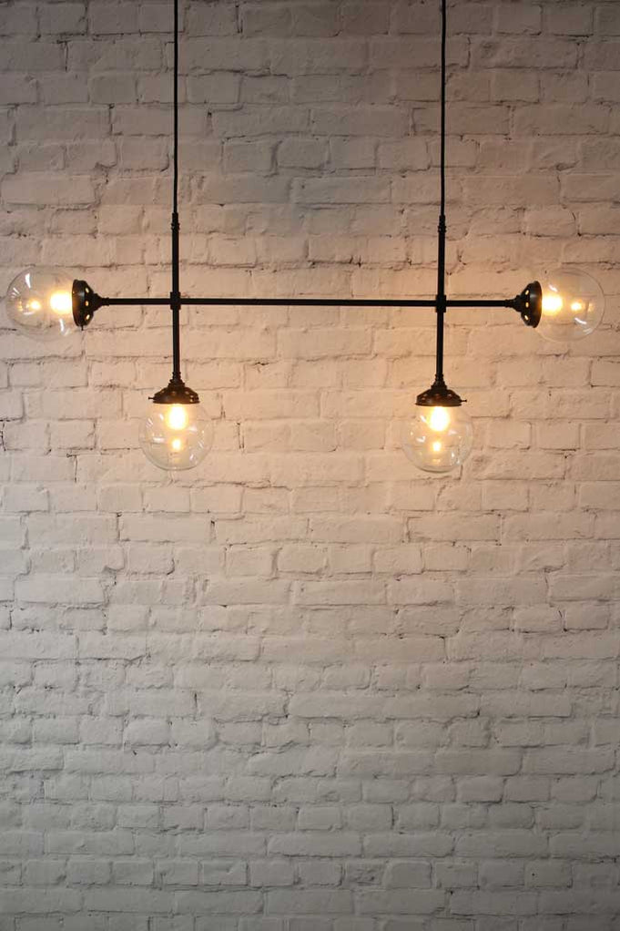 Glass Ball Brass Junction Light — Fat Shack Vintage