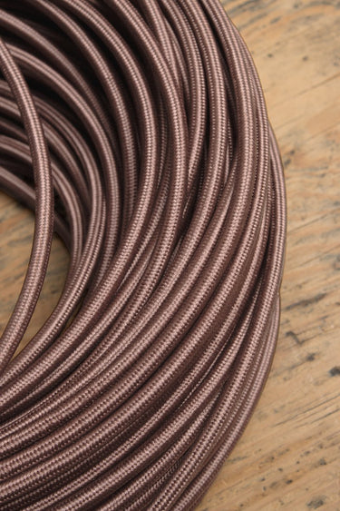 Dark Brown Braided Light Cord - 3 Core Insulated Cable – Fat Shack Vintage