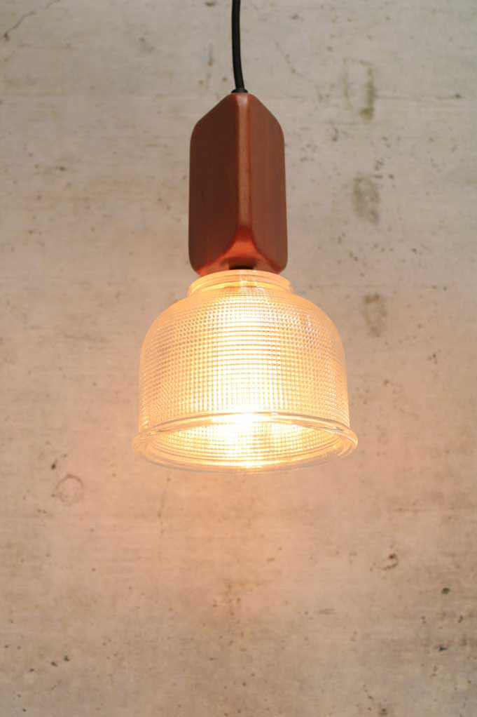 Chapman Glass Woodtop Pendant — Fat Shack Vintage