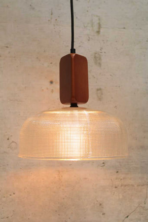 Chapman Glass Woodtop Pendant — Fat Shack Vintage