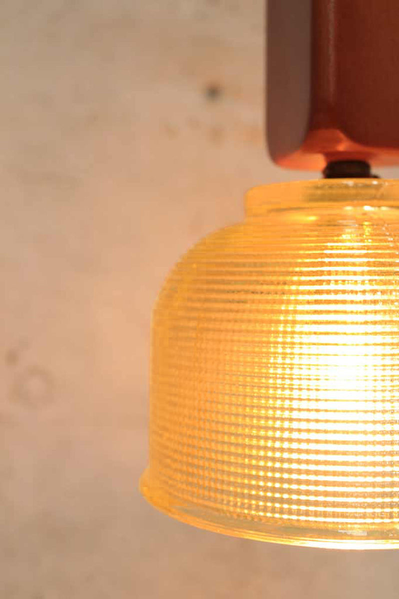 Chapman Glass Woodtop Pendant — Fat Shack Vintage