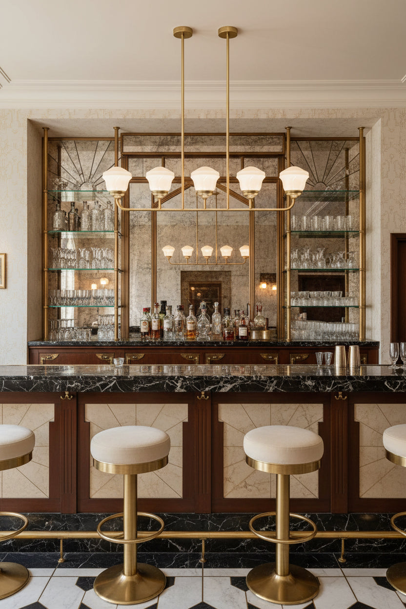 Colton Schoolhouse Linear Chandelier – Fat Shack Vintage