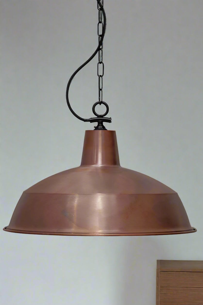 Industrial Warehouse Pendant Light | Black, White, Green Shade — Fat ...