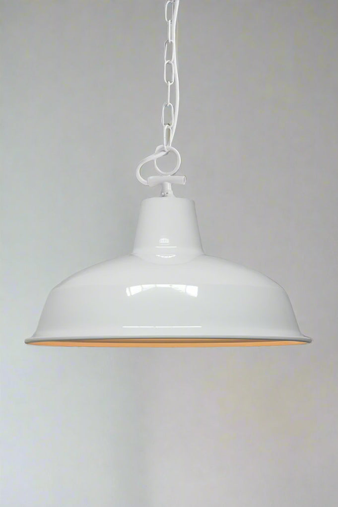 Industrial Warehouse Pendant Light | Black, White, Green Shade — Fat ...