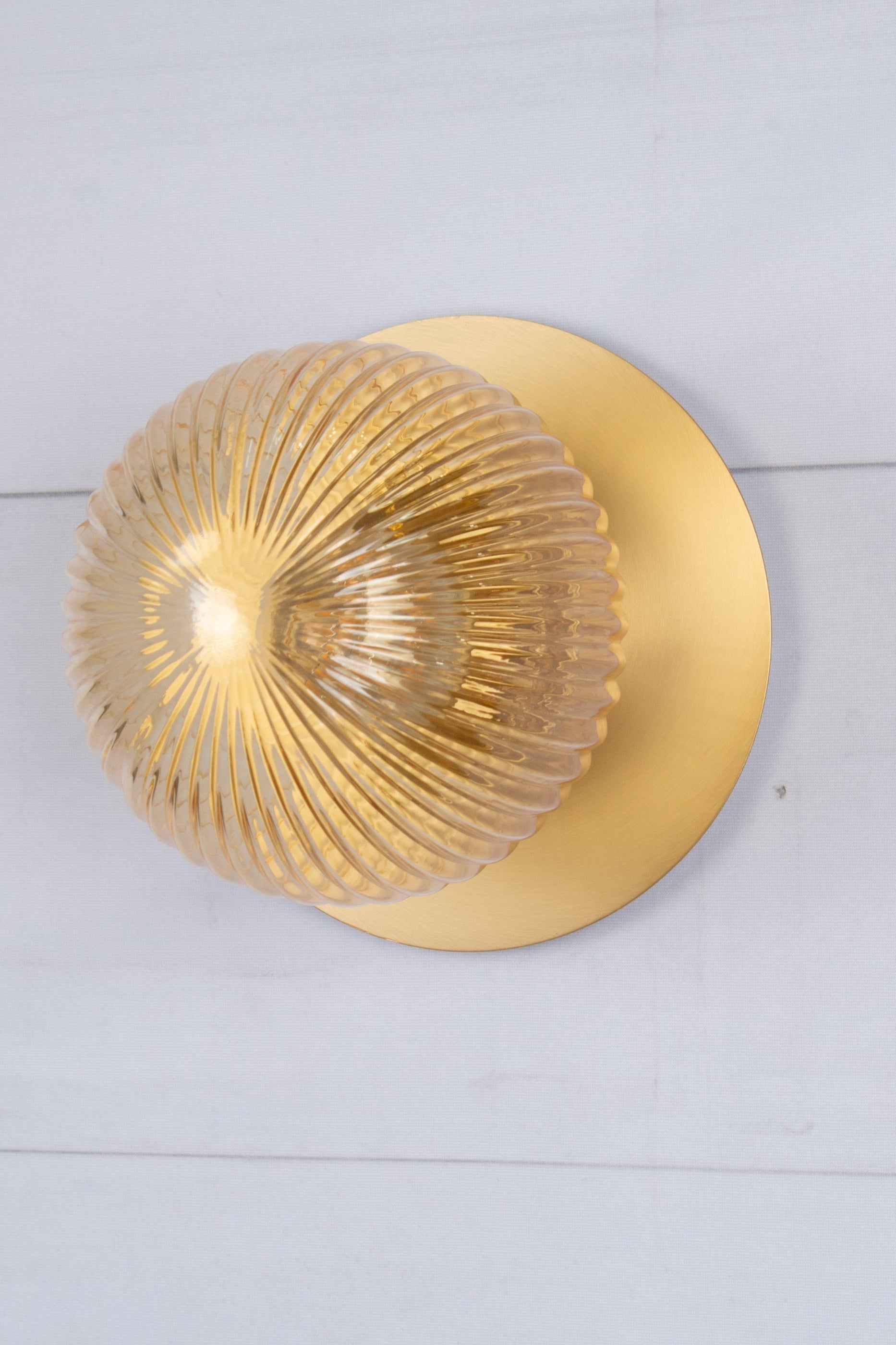 Reeded Glass Ball Disc Wall Light | Interior Wall Lights — Fat Shack ...