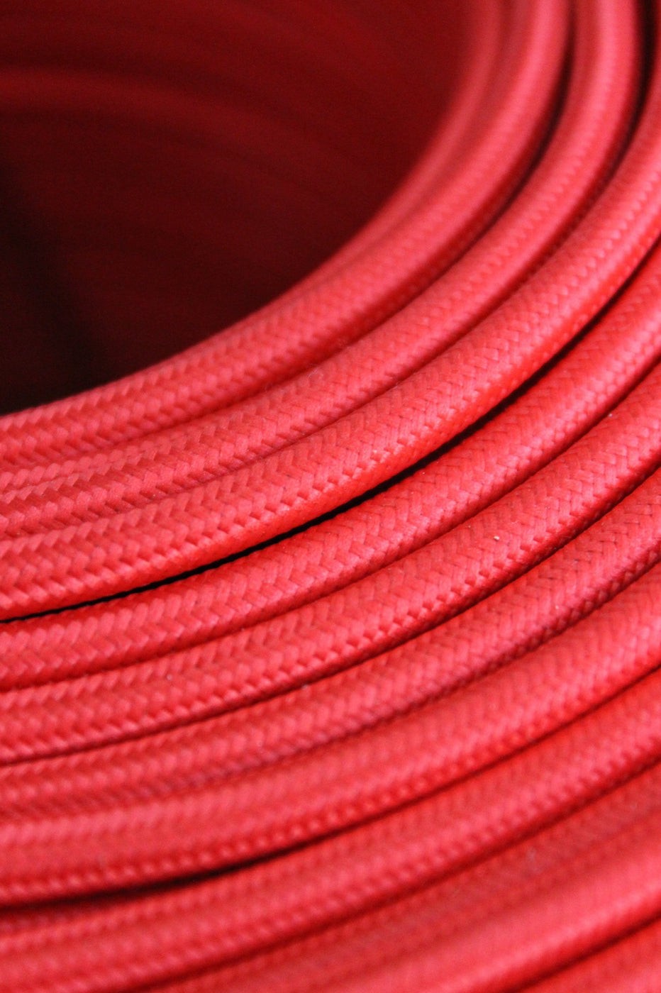 Red Braided Light Cord - 3 Core Insulated Cable | Extra Safe PVC Double ...