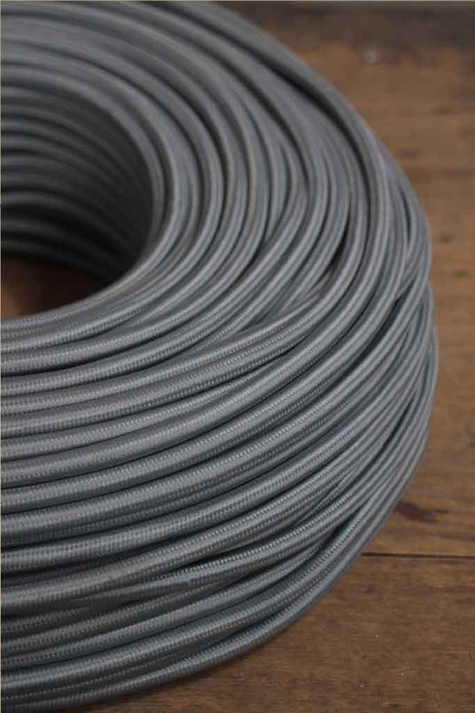 Dark Grey Braided Light Cord - 3 Core Insulated Cable — Fat Shack Vintage