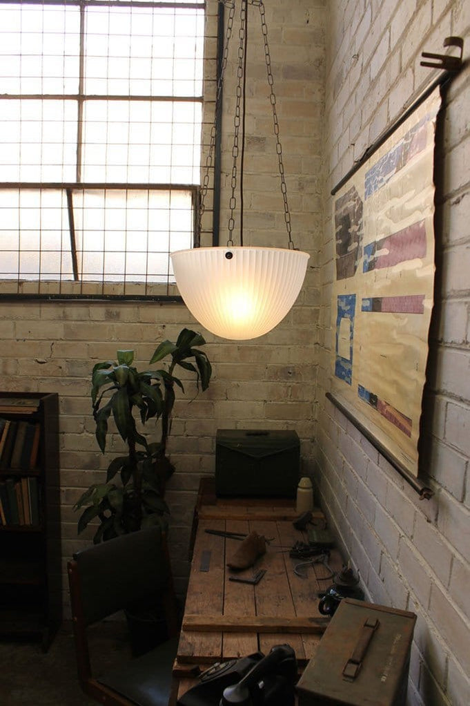 Glass Bowl Lamp | Glass Bowl Pendant Light — Fat Shack Vintage