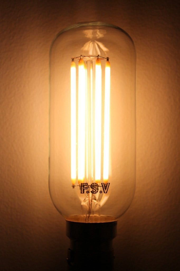 6W B22 Filament LED T45 Tubular 2200K Bulb Dimmable — Fat Shack Vintage