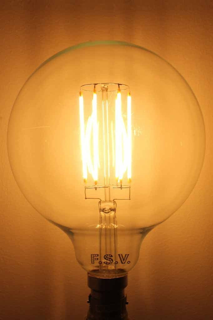 6W E27 Filament LED G125 Round 3000K Bulb Dimmable — Fat Shack Vintage