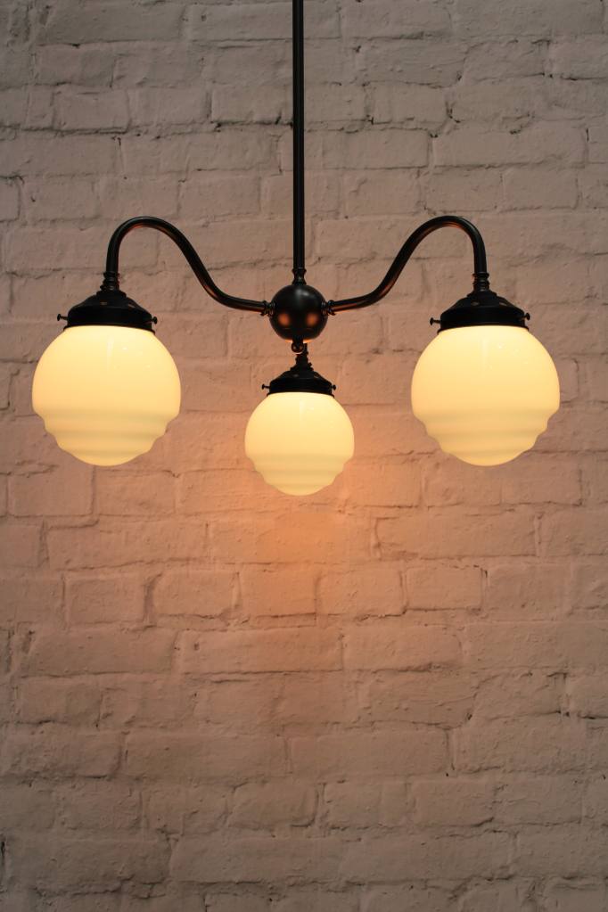 Miami Glass Schoolhouse Chandelier — Fat Shack Vintage