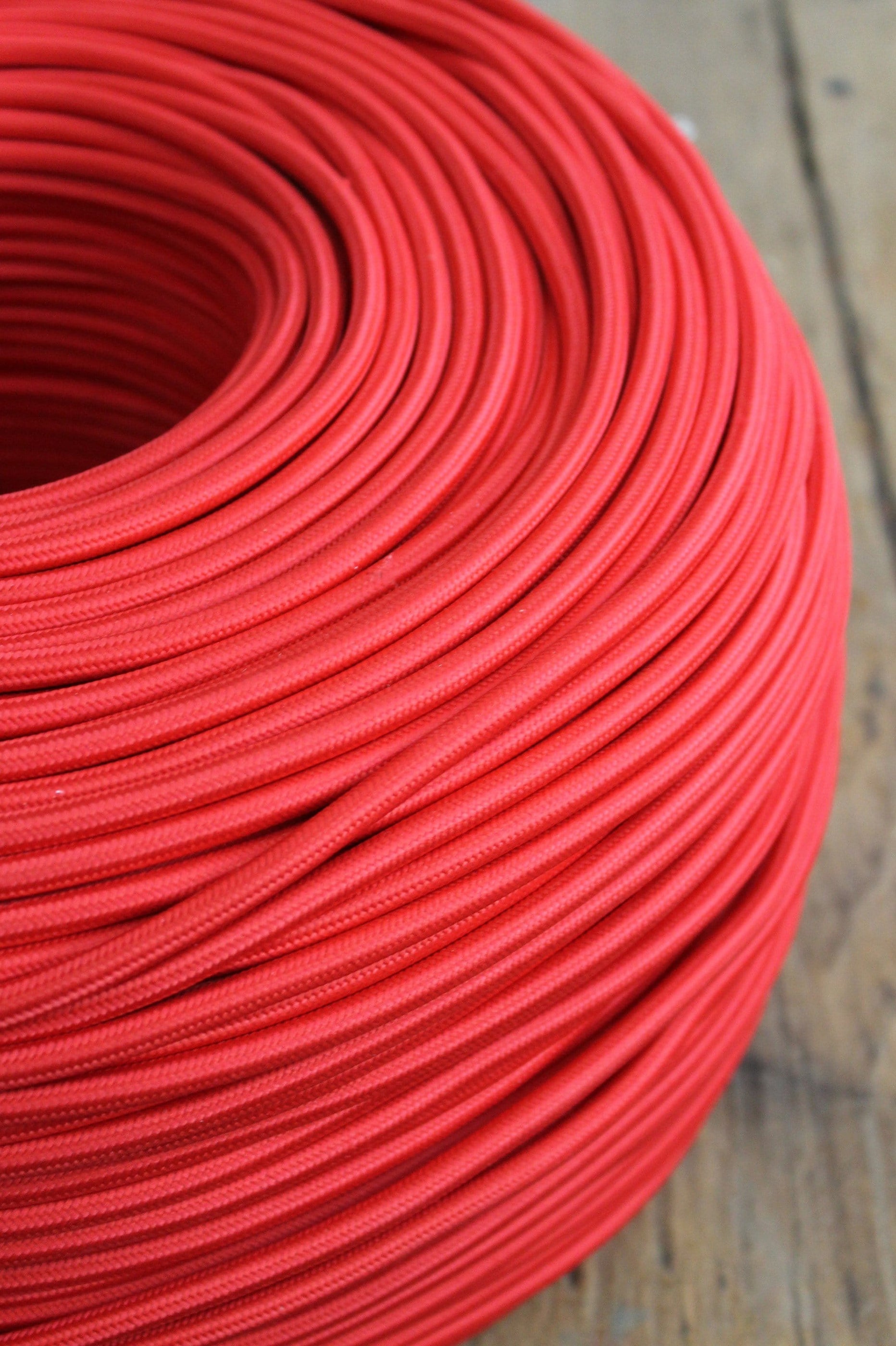 Red Braided Light Cord - 3 Core Insulated Cable | Extra Safe PVC Double ...