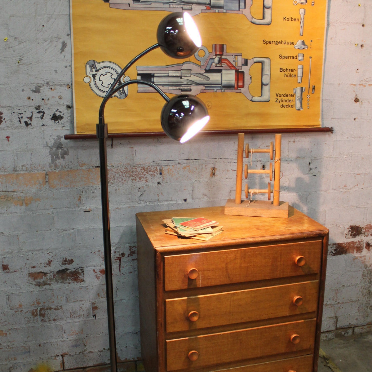 Retro floor lamp. Retro style lamp available in chrome and gun metal ...