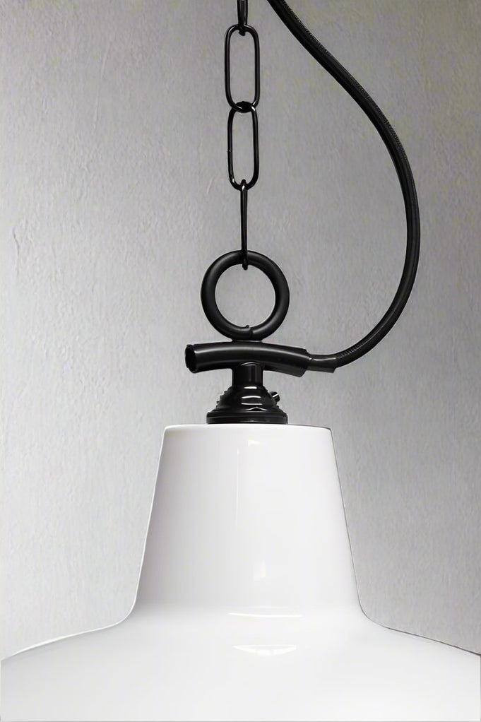 Industrial Warehouse Pendant Light | Black, White, Green Shade — Fat ...